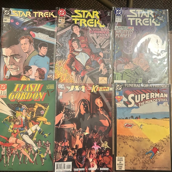 Other | Vintage Dc Comic Book Lot Of 6 Star Trek Flash Gordon Superman ...